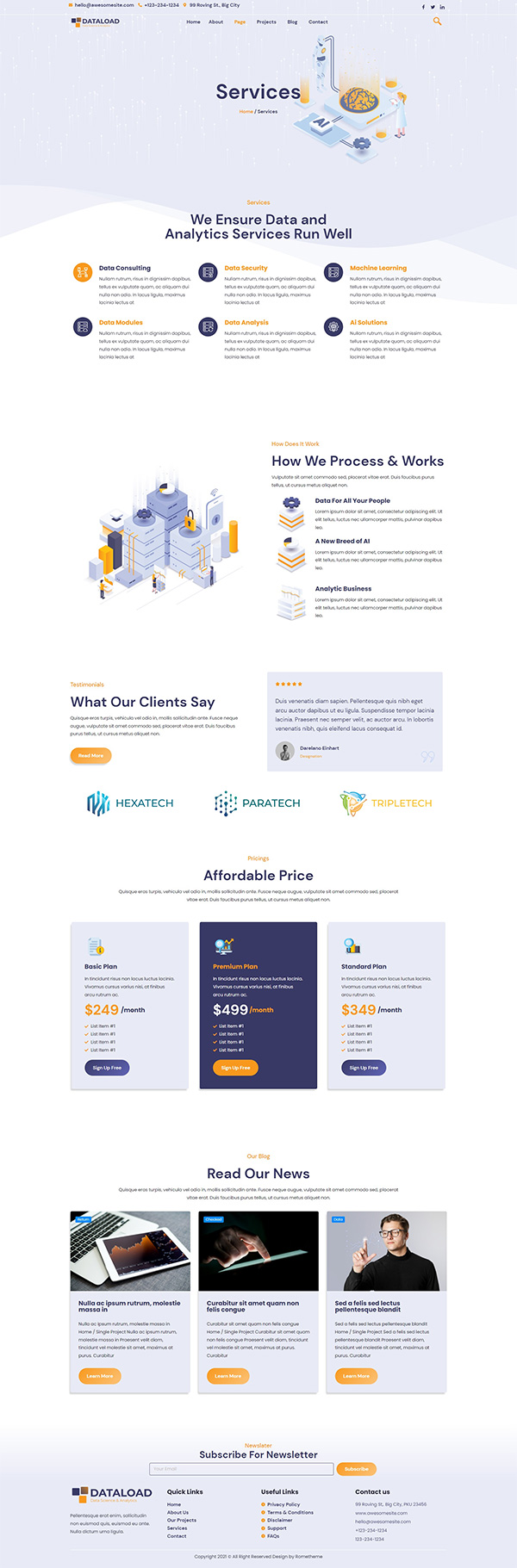 Dataload - Data Science & Analytics Elementor Template Kit by Rometheme